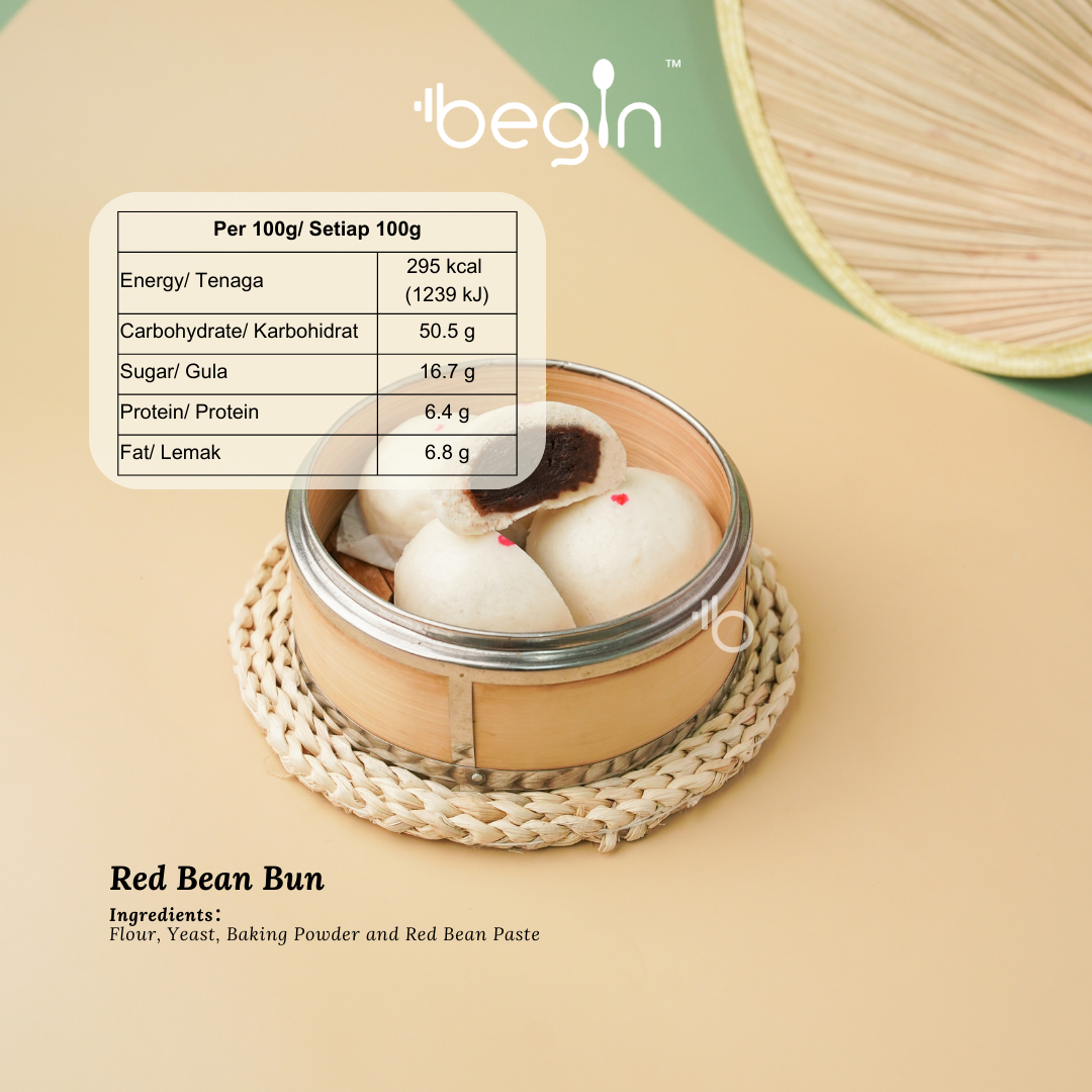 homemade red bean bun (4pcs)